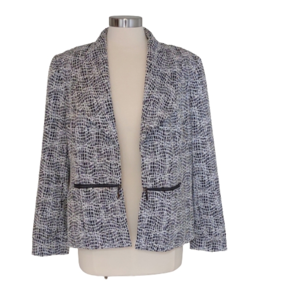 Kasper | Jackets & Coats | Jacquard Jacket Zipper Detail 4 Kasper Wing ...